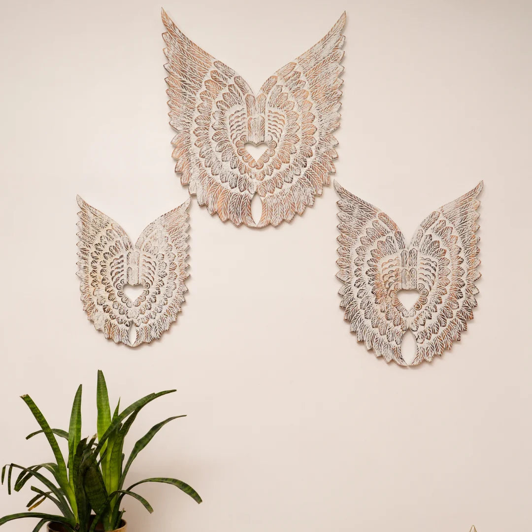 TIMBER KALA’S WINGS SET OF THREE WOODEN WINGS FOR DECOR
