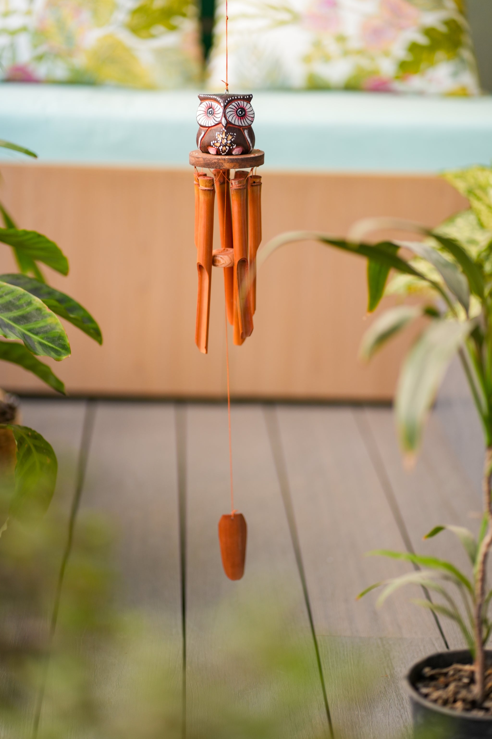 TIMBER KALA’S OWLS SINGLE CELESTIAL CHIMES FOR OUTDOORS
